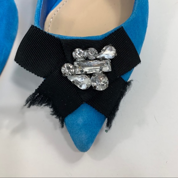 Zara | Shoes | Nwt Zara Slingback Turquoise Leather Pointy Toe 35 ...